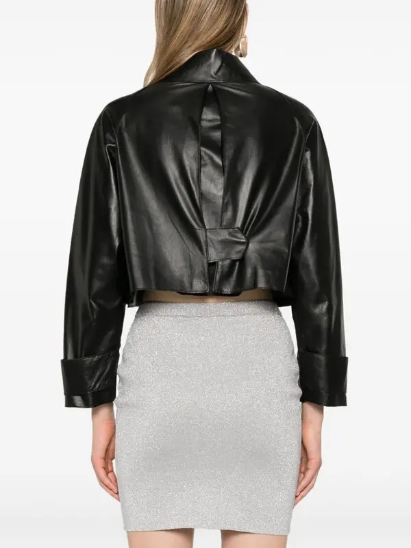 TELA Cropped Leather Jacket