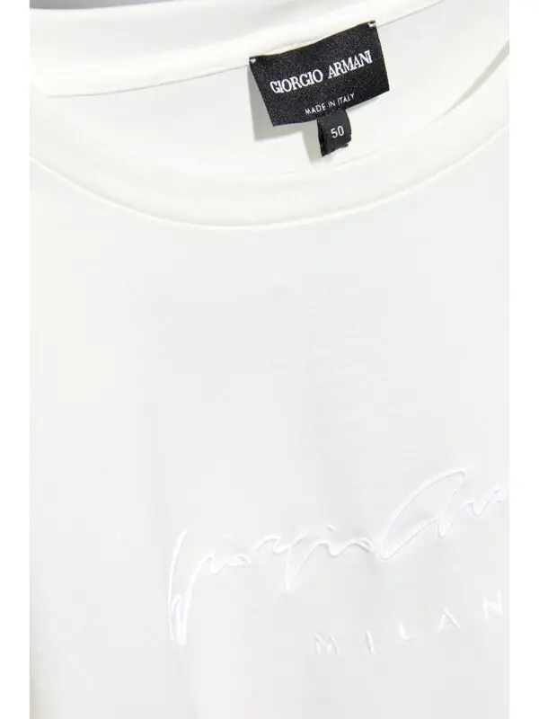 Giorgio Armani Logo-embroidered T-shirt - White