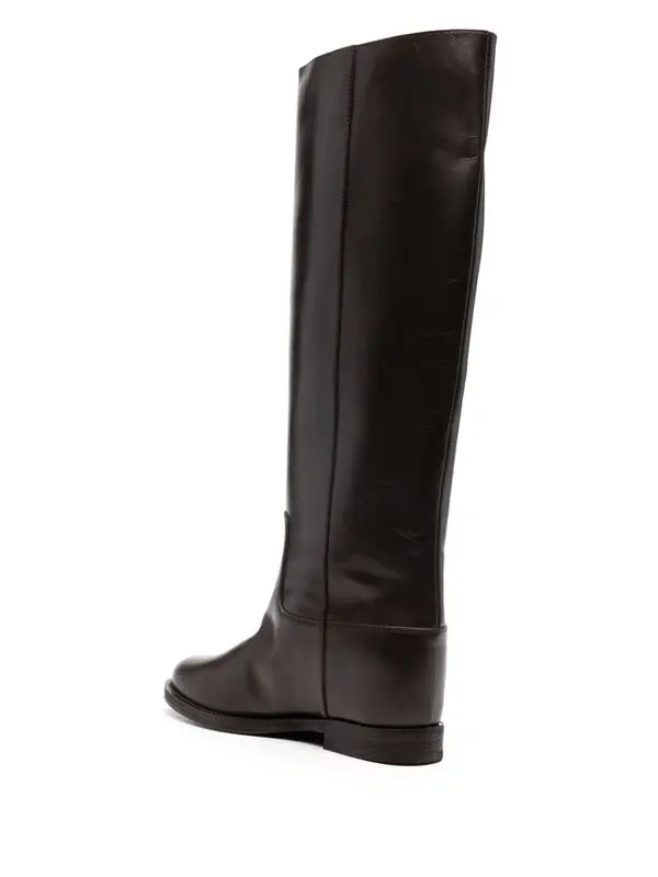 VIA ROMA 15 Logo Plaque Knee-high Leather Boots