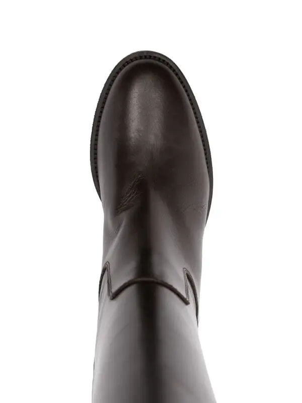 VIA ROMA 15 Logo Plaque Knee-high Leather Boots