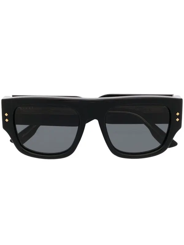 Gucci Stud Square-frame Sunglasses - Black