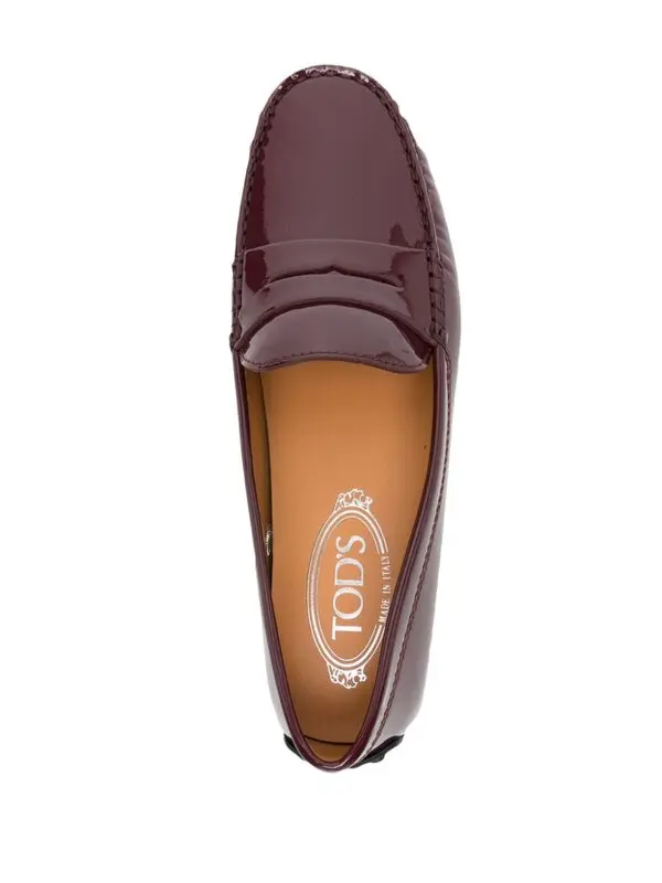 TOD'S Penny Slot Patent-leather Loafers - Red