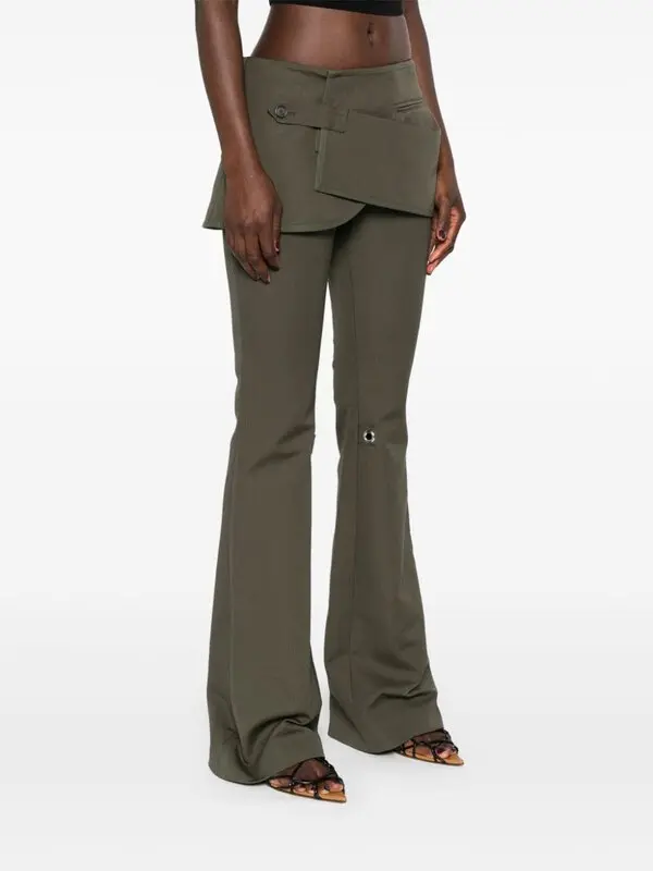 COURREGES Layered-skirt Bootcut Trousers