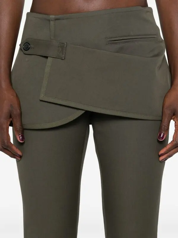 COURREGES Layered-skirt Bootcut Trousers