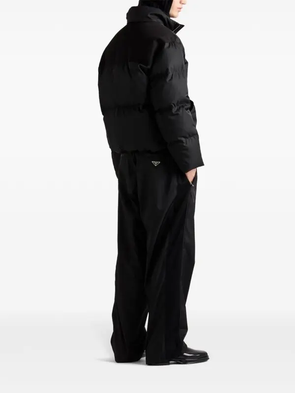 Prada Cropped Padded Jacket With Triangle Logo