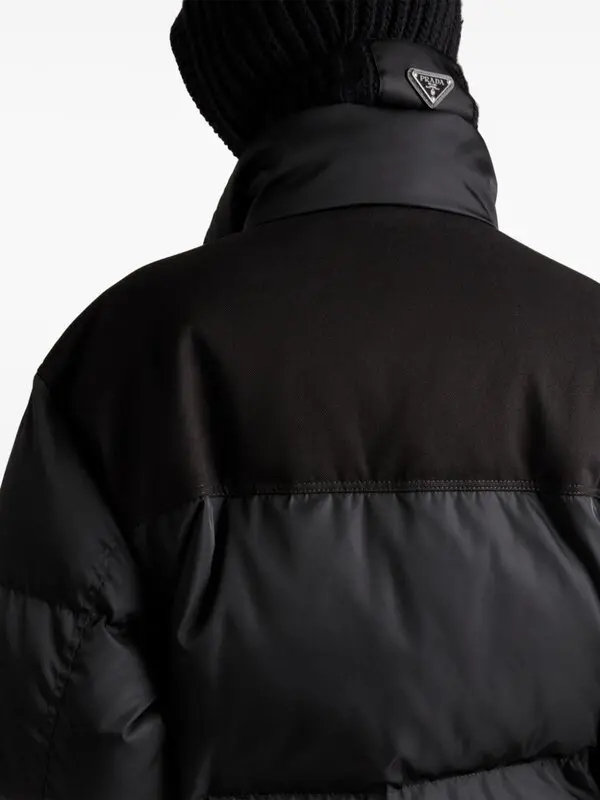 Prada Cropped Padded Jacket With Triangle Logo