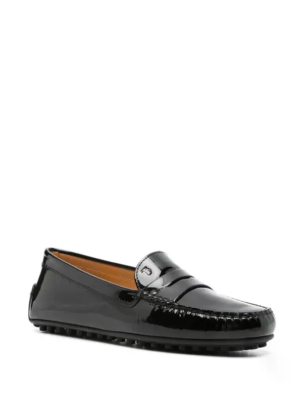 TOD'S City Gommino Patent-leather Loafers - Black