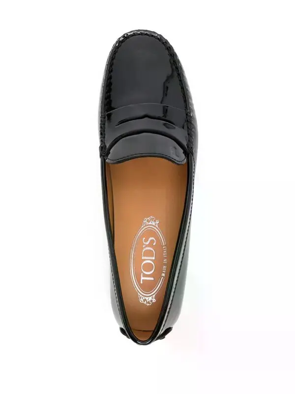 TOD'S City Gommino Patent-leather Loafers - Black