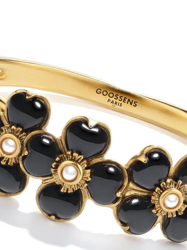 GOOSSENS 24kt Plated Clover Pearl And Quartz Bracelet