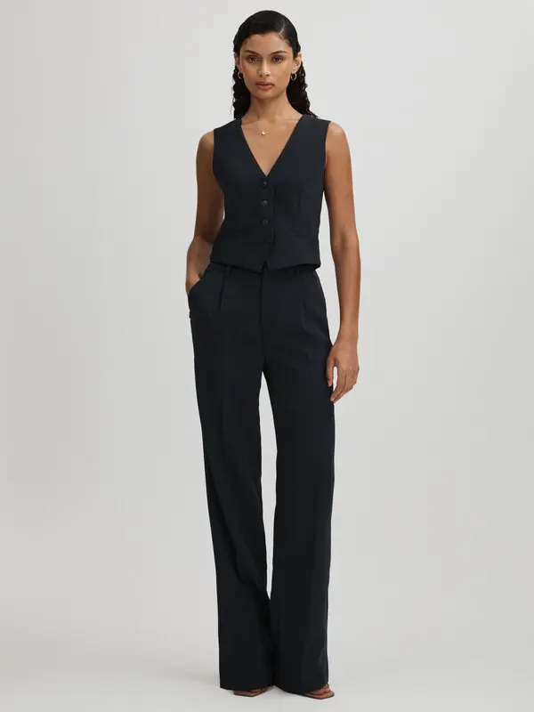 Good American High Rise Pleat Front Trousers