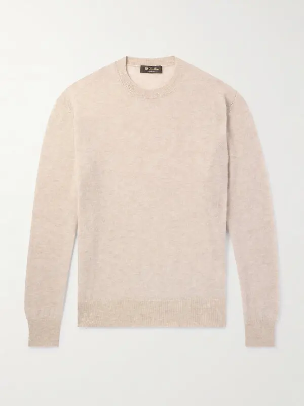 Loro Piana Brushed Cashmere And Silk-blend Sweater - Neutrals