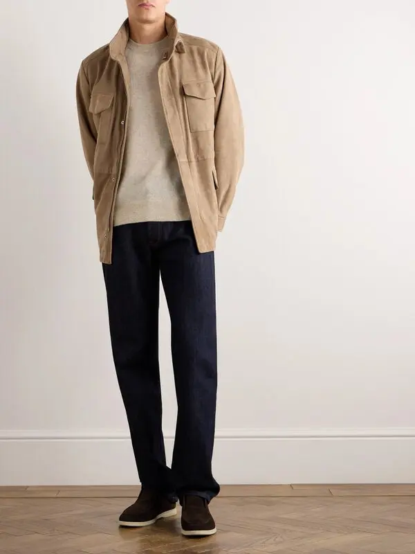 Loro Piana Brushed Cashmere And Silk-blend Sweater - Neutrals