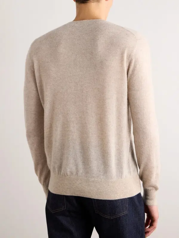 Loro Piana Brushed Cashmere And Silk-blend Sweater - Neutrals