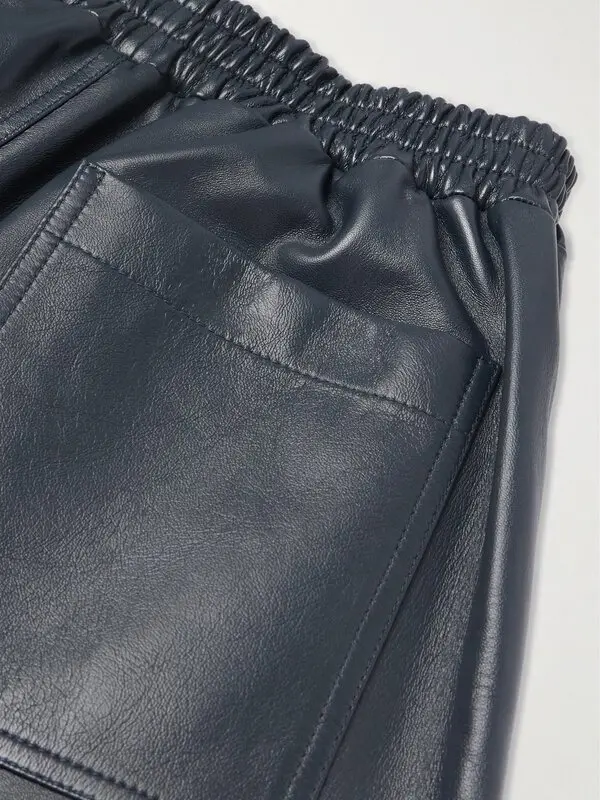 Loewe Wide-leg Leather Shorts - Blue