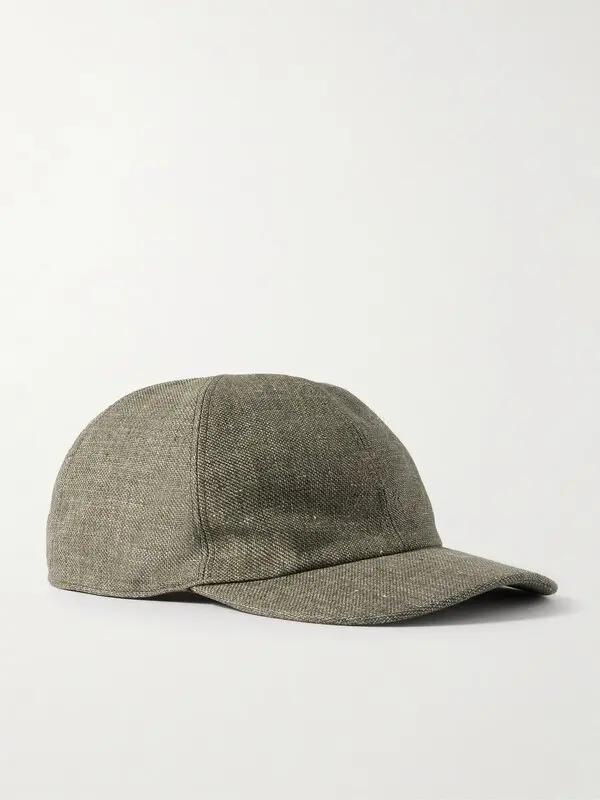 Loro Piana Logo-embroidered Linen Baseball Cap - Green