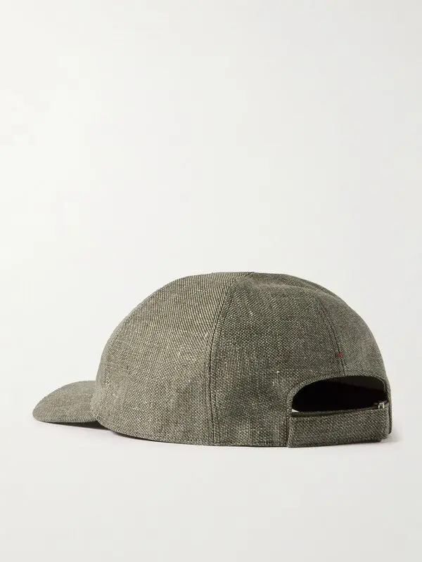 Loro Piana Logo-embroidered Linen Baseball Cap - Green