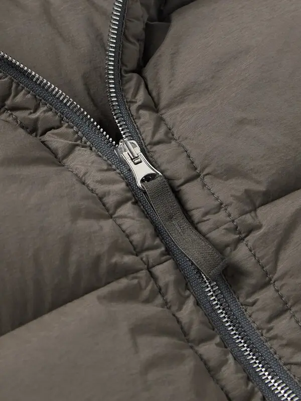 Stone Island Grosgrain-trimmed Logo-appliquéd Quilted Shell Down Jacket