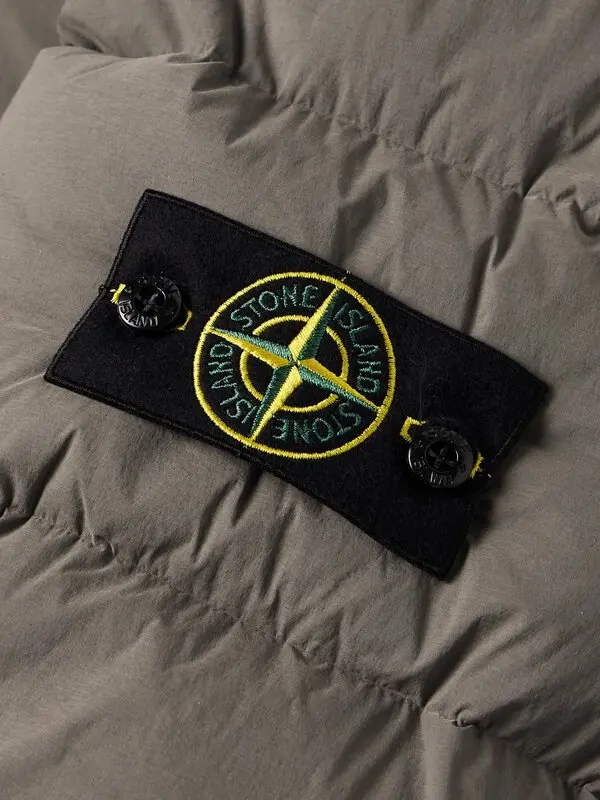 Stone Island Grosgrain-trimmed Logo-appliquéd Quilted Shell Down Jacket