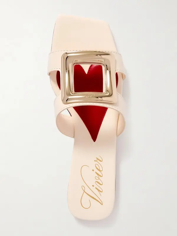ROGER VIVIER Nagoya Embellished Cutout Leather Slides