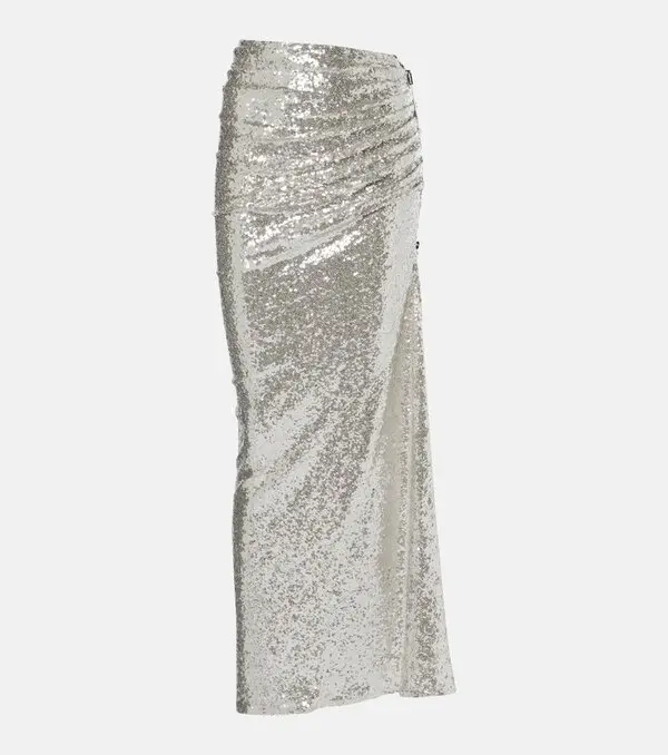 Maticevski Luna Sequined Maxi Skirt - Silver