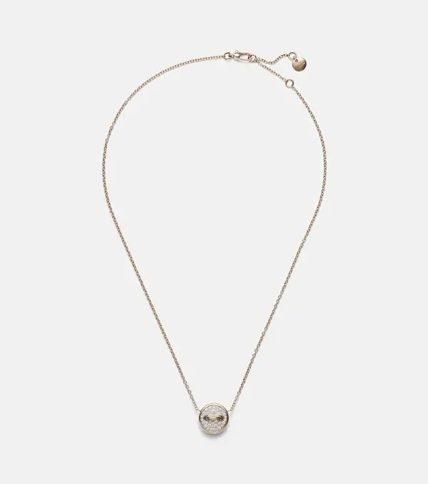 Pomellato Pom Pom Dot 18kt Rose Pendant Necklace With Mother-of-pearl And Diamonds - Gold