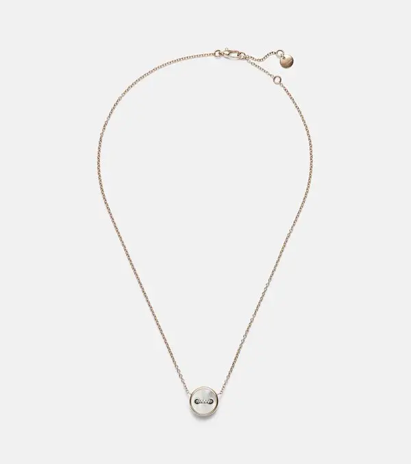 Pomellato Pom Pom Dot 18kt Rose Pendant Necklace With Mother-of-pearl And Diamonds - Gold