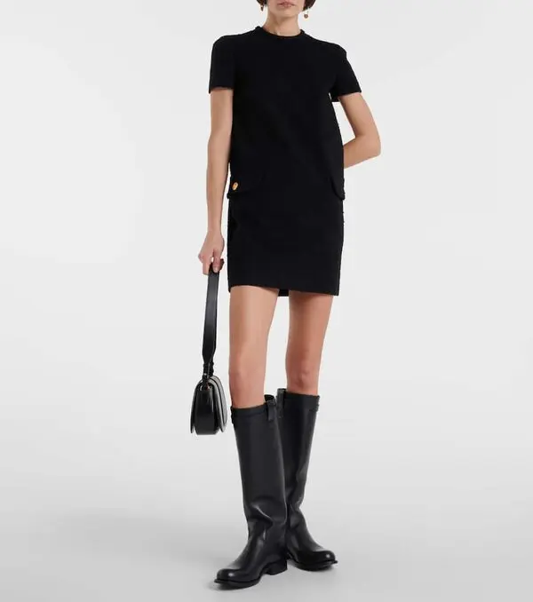 Versace Cotton-blend Tweed Shift Dress
