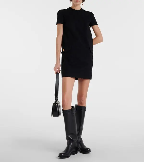 Versace Cotton-blend Tweed Shift Dress