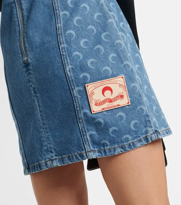 MARINE SERRE All Over Moon Denim Minidress