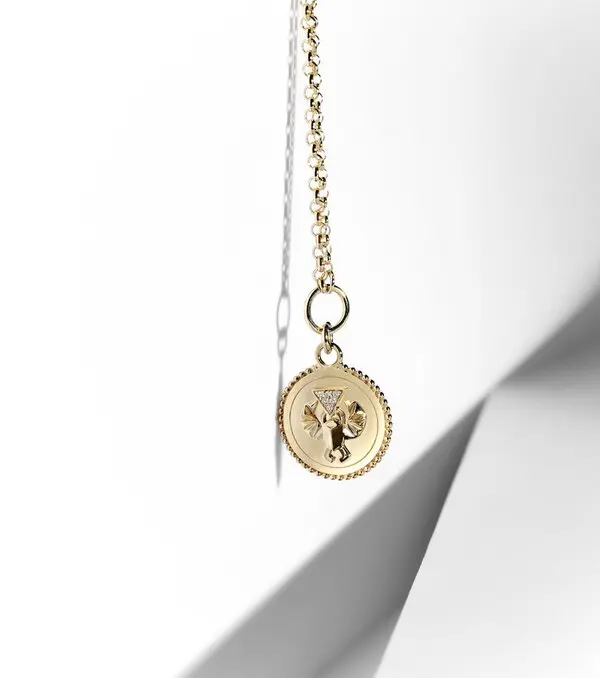 FOUNDRAE 18kt Yellow Diamond Protection Necklace