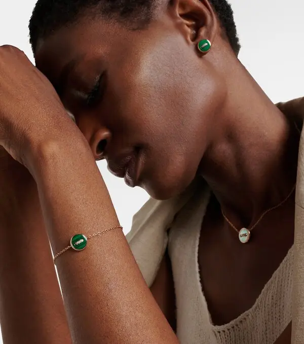 Pomellato 18kt Rose Malachite, Mother Of Pearl, And Diamond Bracelet - Gold