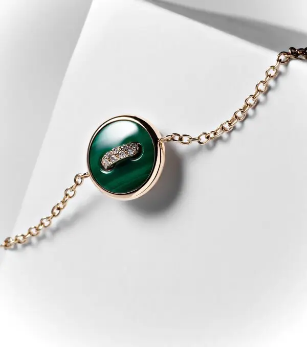 Pomellato 18kt Rose Malachite, Mother Of Pearl, And Diamond Bracelet - Gold