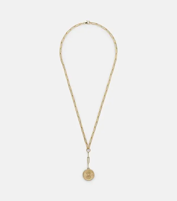 FOUNDRAE Karma Clip 18kt Chain Necklace With Diamonds - Gold