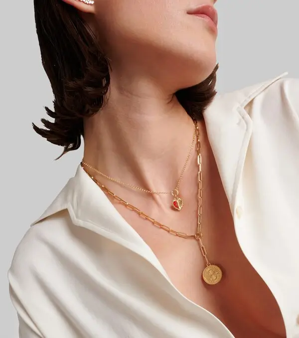 FOUNDRAE Karma Clip 18kt Chain Necklace With Diamonds