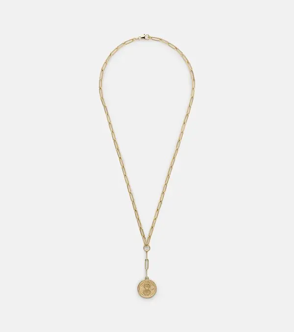FOUNDRAE Karma Clip 18kt Chain Necklace With Diamonds - Gold