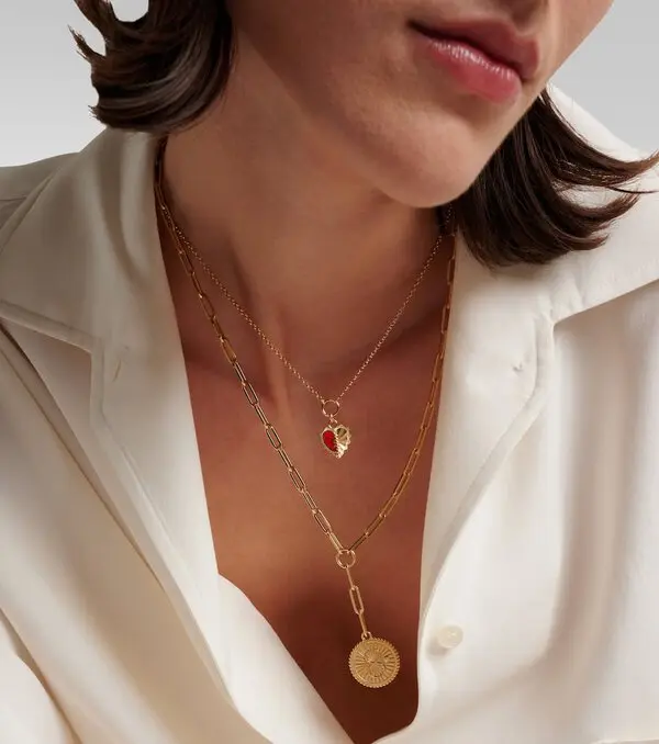 FOUNDRAE Karma Clip 18kt Chain Necklace With Diamonds