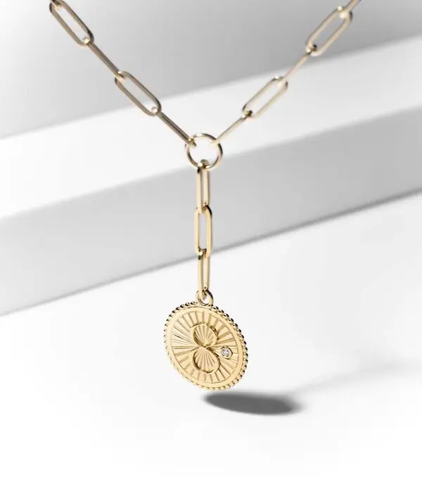 FOUNDRAE Karma Clip 18kt Chain Necklace With Diamonds