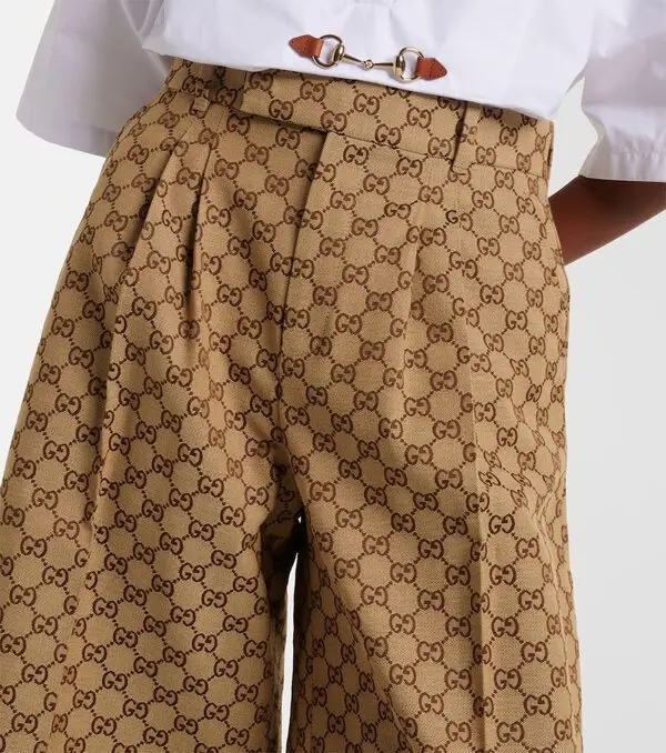 Gucci Gg Canvas Wide-Leg Pants - Multicoloured | Editorialist