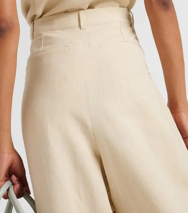THE FRANKIE SHOP Piper High-rise Wide-leg Trousers - Beige