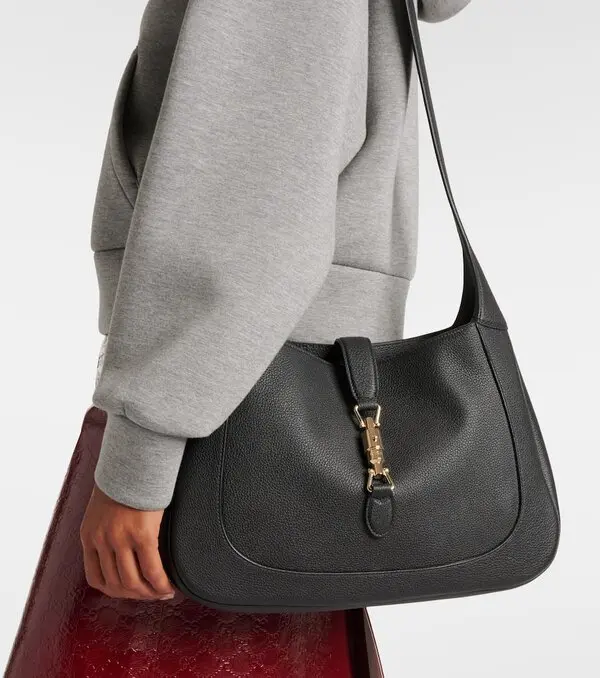 Gucci Jackie Medium Leather Shoulder Bag - Black