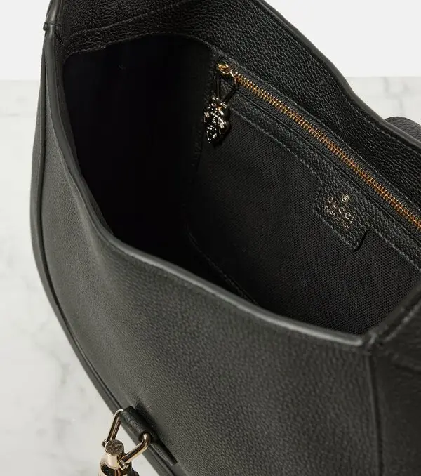 Gucci Jackie Medium Leather Shoulder Bag - Black