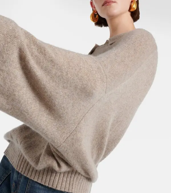 Khaite Rene Cashmere Polo Sweater - Beige