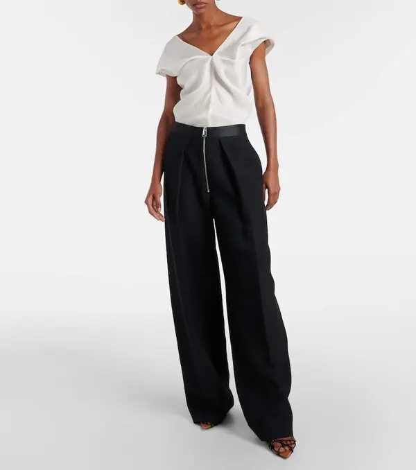 Khaite Marine Wide-leg Trousers - Black