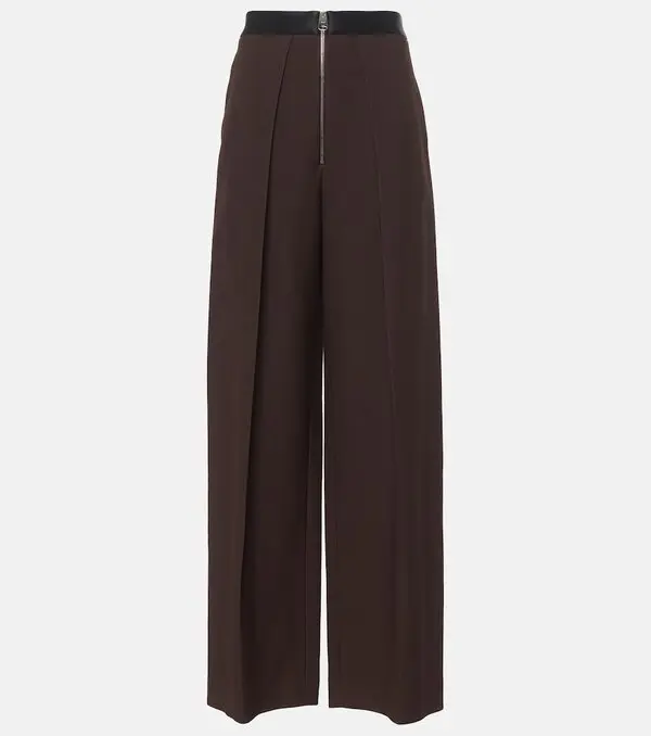 Khaite Marine Wide-leg Pants In Bark - Brown