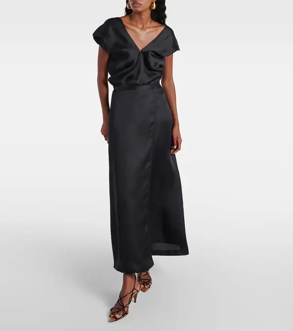 Khaite Mila Silk Maxi Skirt