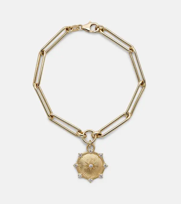 FOUNDRAE Spark Love 18kt Chain Bracelet With Diamonds - Gold