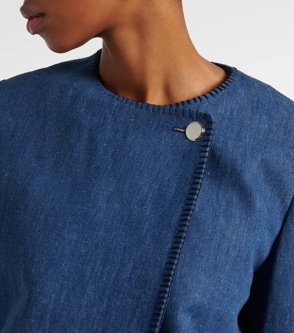 Gabriela Hearst Wyn Cotton And Linen Jacket - Blue