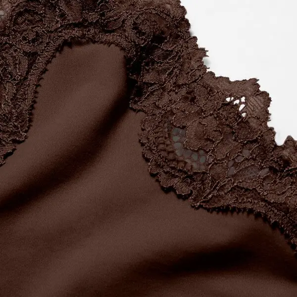 SKIMS Fits Everybody Lace Triangle Cami Top - Espresso