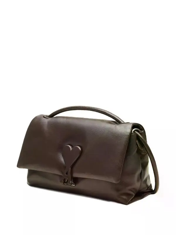 AMI Paris Appliqué-logo Shoulder Bag - Brown