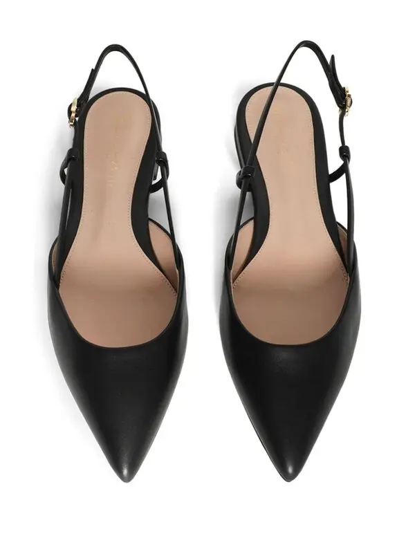 GIANVITO ROSSI Ascent Leather Ballerinas - Black